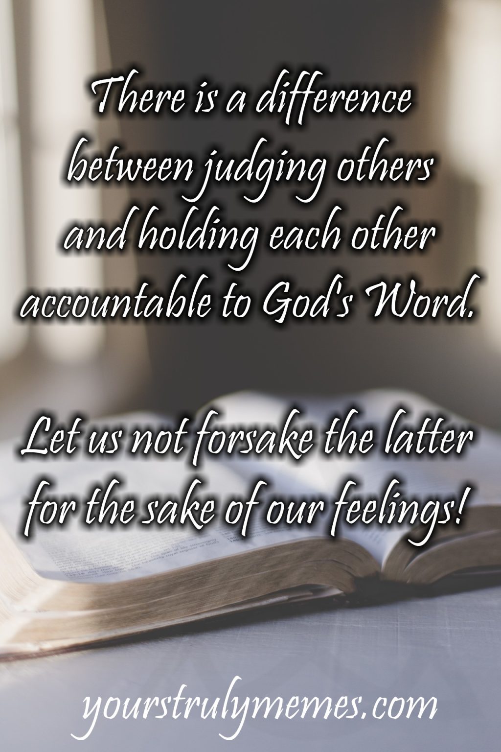Difference between judging and holding accountable